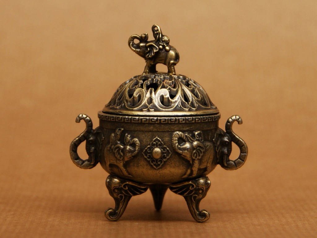 Incense burner Elephant pot (aka charcoal incense holder, herb burner ...